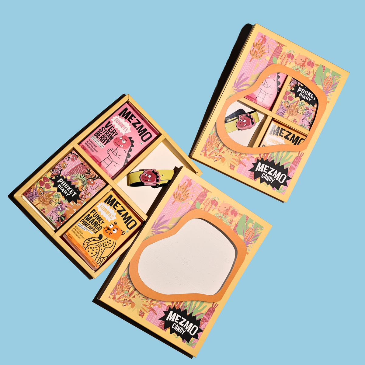 Special Mezmo yellow gift box with a blob | Mezmo Candy