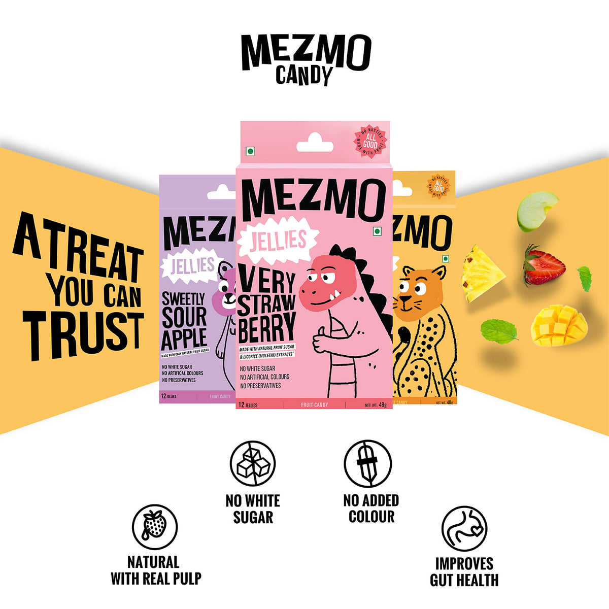 Funky Jellies (Box of 3) | Healthy Candy | Made With Real Fruit | Mezmo ...